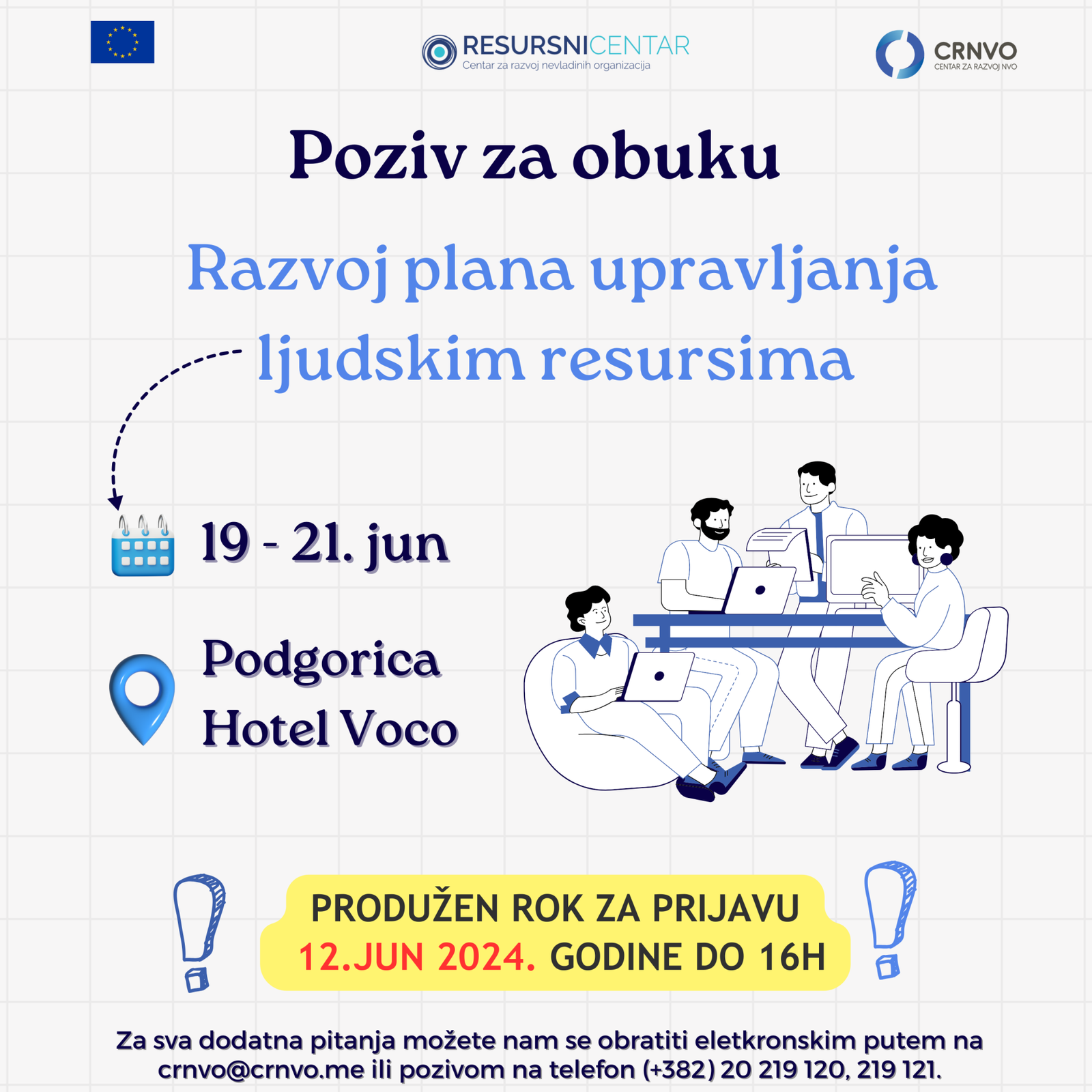 Poziv za obuku na temu "Razvoj plana upravljanja ljudskim resursima" | Resursni Centar